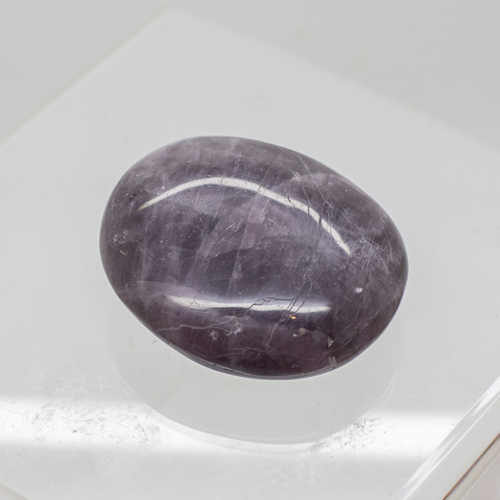 Purple Anhydrite Hand Stone 4475: Psychic Shield